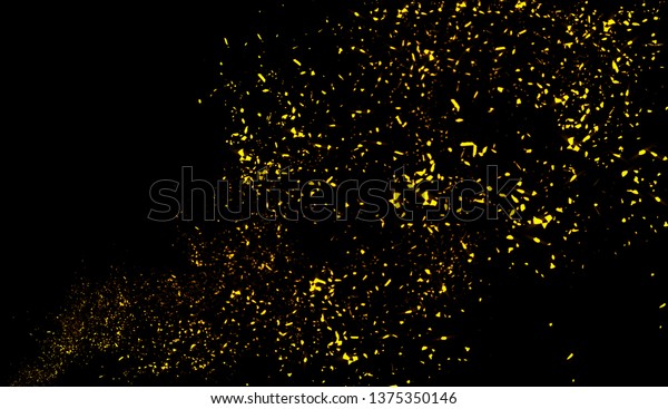 Yellow Particles Effect Dust Debris Isolated Stock Illustration ...