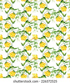 Yellow Pattern Flowers Repeating Floral Pattern Stock Illustration ...
