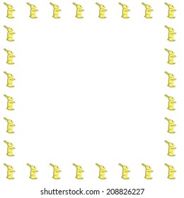 Yellow Rabbit Pattern Frame Around White Stock Illustration 208826227 ...