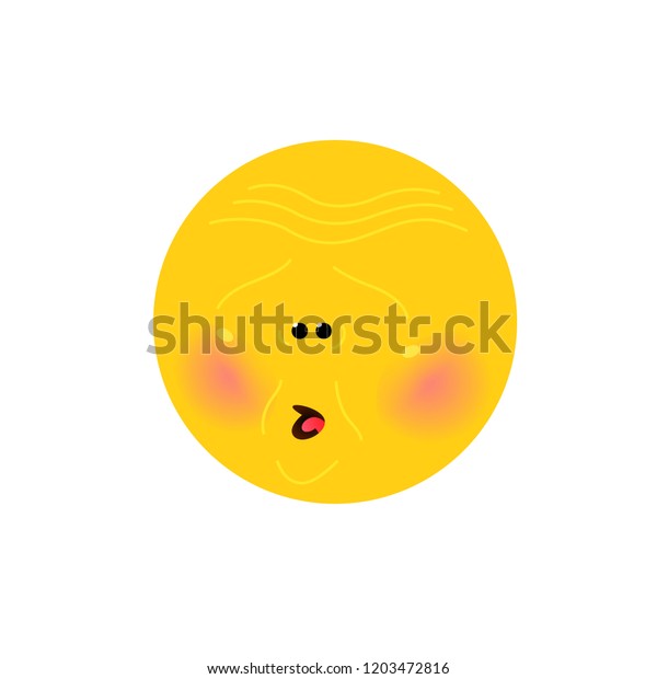 Yellow Round Head Face Flat Illustration Stock Illustration 1203472816 ...
