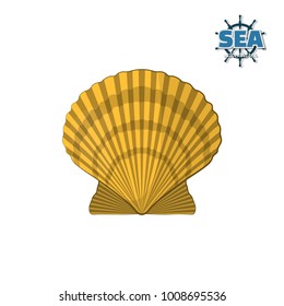 Yellow Shell On White Background Vector Stock Vector (Royalty Free ...
