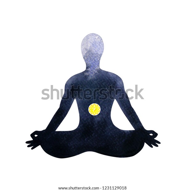 Yellow Solar Plexus Chakra Human Lotus: ภาพประกอบสต็อก 1231129018 ...