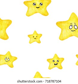 Happy Yellow Stars Vector Seamless Pattern Stock Vector (Royalty Free ...
