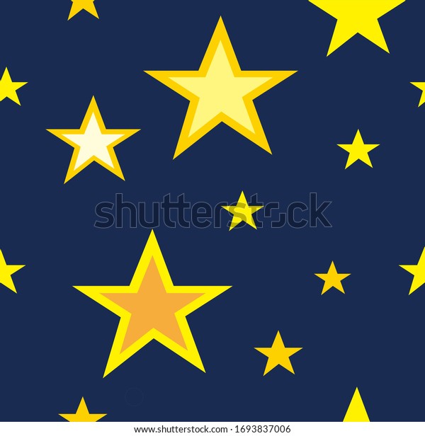 Yellow Star Pattern Dark Night Sky Stock Illustration 1693837006 ...