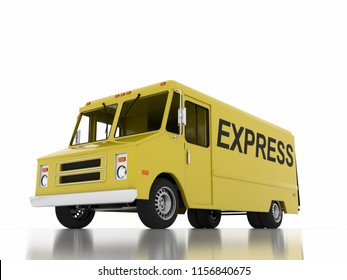 Yellow Step Van 3d Rendering Stock Illustration 1156840675