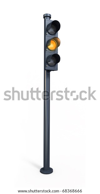 Yellow Traffic Light Clipping Path Stock Illustration 68368666
