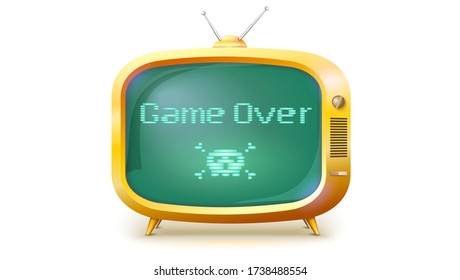 Yellow Tv Set Message Game Over Stock Illustration 1738488554 ...