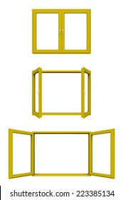 Yellow Window Frame Stock Illustration 223385134 | Shutterstock