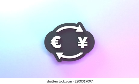 Yen Euro Conversion 3d Rendering Illustration Stock Illustration ...