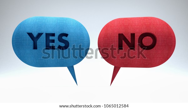 Yes No Text Speech Bubbles 3d Stock Illustration 1065012584 | Shutterstock