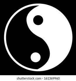 Yin Yang Symbol On Solid Black Stock Illustration 161369960 | Shutterstock