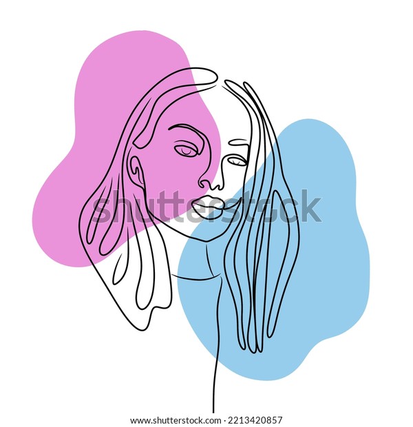 Young Beautiful Girl Line Art Avatar Stock Illustration 2213420857 Shutterstock