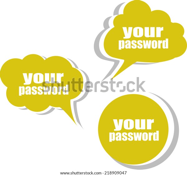 Your Password Set Stickers Labels Tags Stock Illustration 218909047 ...