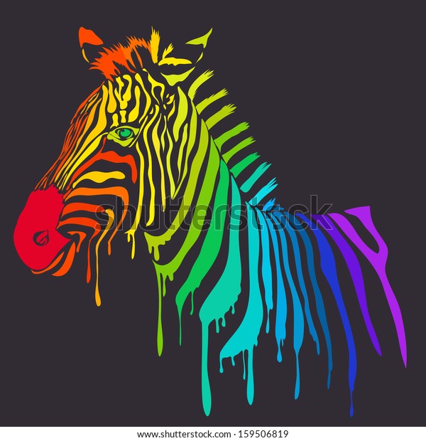Zebra Rainbow Stripes Stock Illustration 159506819 | Shutterstock