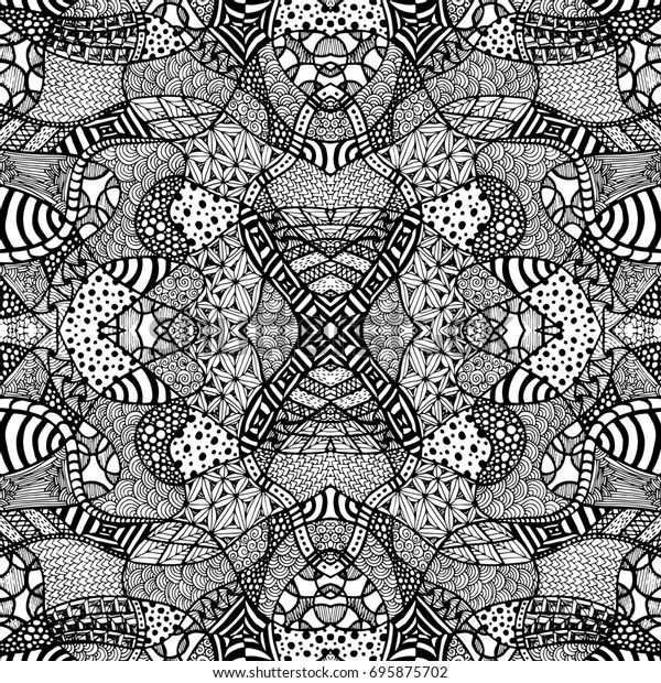 Zentangle Background Coloring Page Hand Drawn Stock Illustration ...