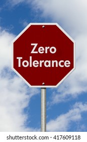 Zero Tolerance Stop Sign Red White Stock Illustration 417609118 ...