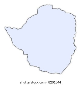 Zimbabwe Light Blue Map Shadow High Stock Illustration 8201344 ...