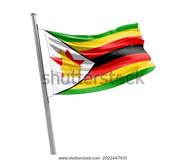 Zimbabwe National Flag Waving 3d Render Stock Illustration 2022647435