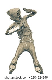 Zombie Scared Side View 3d Illustration Stock Illustration 2204824149 ...