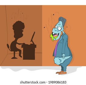509 Creepy man on computer Images, Stock Photos & Vectors | Shutterstock