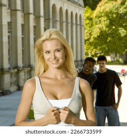Shot-of-a-gorgeous-flirty-and-playful-blonde-female-college-student-in ...