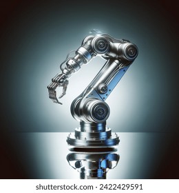 Vertical Composition Schematic Robotic Arm Holding AI-generated image ...