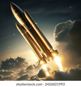 Realistic Rocket Displayed Side View Pose AI-generated image 2561463239 ...