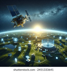 Cubesat Monitoring Irrigation Levels Leaf Area AI-generated image ...