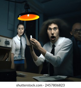 Indoor Photo Man Stun Reaction Sitting AI-generated image 2515148567 ...
