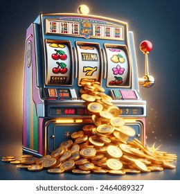 Pile Coins Coming Out Tall Slot AI-generated image 2487793655 ...