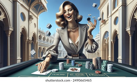Gambling Woman Gold Dresspng4ktransparent Background AI-generated image ...