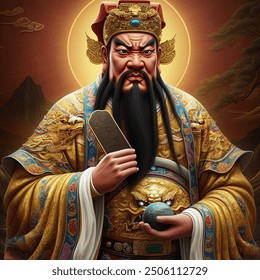 Three-eyed God Erlang Shen Dressed Chinese AI-generated image ...