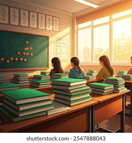 Cartoon 70s Retro Style Teacher Assessing AI-generated image 2508615967 ...