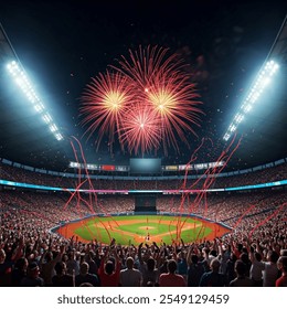 Baseball Field Homerun Fireworks AI-generated image 2477883803 ...