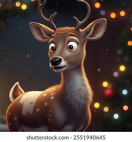 Rudolph Red Nose Reindeer Scared AI-generated image 2556915871 ...