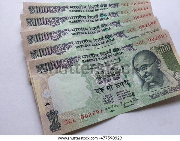 100 Rupees Notes Stock Photo (Edit Now) 477590929