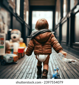 Indoor Photo Baby Toddler Diaper AI-generated image 2483839647 ...