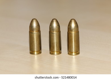 Five Yellow Brass Ammo Bullets Isolated Stock Photo 1863368260 ...