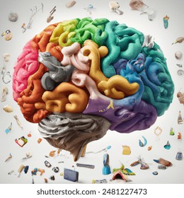 Paper Collage Artistic Image Brain Opening AI-generated image ...