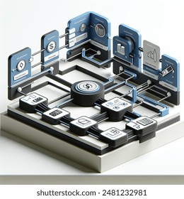 3d Diagram Complex Payment Workflows Black AI-generated image ...
