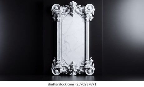 3d Illustration Rectangular Vertical White Marble AI-generated image ...