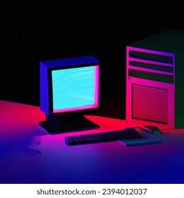 「Neon 3d Image Computer Work」のAI生成画像、2349724519 | Shutterstock