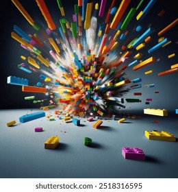 Lego Bricks Fly AI 생성 이미지 2478568215 | Shutterstock