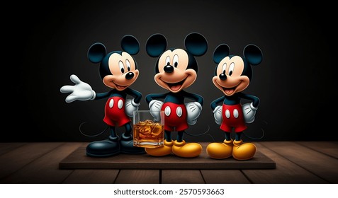 Mickey Mouse Mini Mouse Drinking Whiskey AI-generated image 2570591165 ...