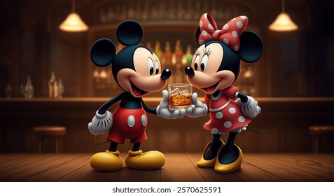 3d Mickey Mouse Mini Mouse Drinking AI-generated image 2570591883 ...