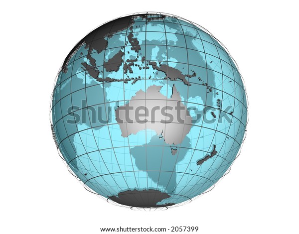 3d Model Globe Map Showing Australian ภาพสต็อก 2057399 | Shutterstock
