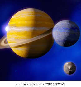 Computer Graphics Cgi Artwork Yellow Planet AI-generated image ...