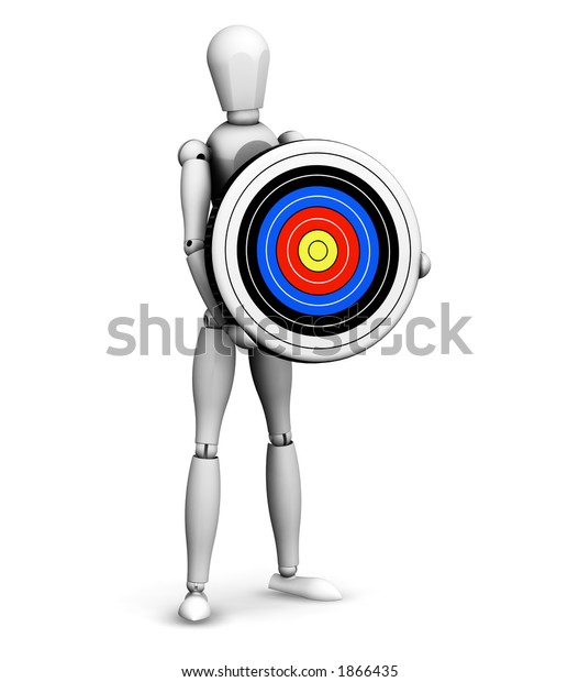 3d Render Man Holding Target Stock Photo 1866435 | Shutterstock