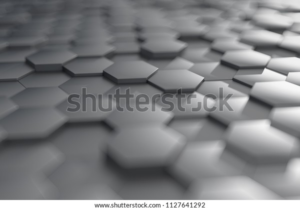 3d Render Metal Hexagon Pattern Appears Stock Photo (Edit Now) 1127641292