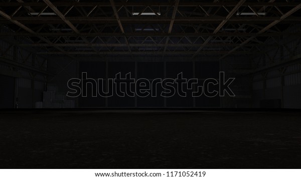 3d Rendering Dark Empty Factory Interior Stock Photo 1171052419 ...